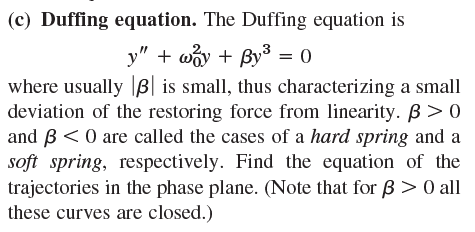 (c) ﻿Duffing equation. The Duffing equation | Chegg.com
