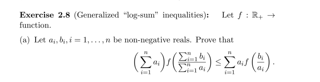 Solved Exercise 2.8 (Generalized "log-sum" inequalities): | Chegg.com