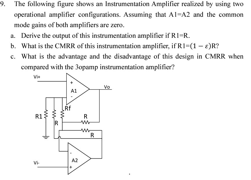 Solved The following figure shows an Instrumentation | Chegg.com