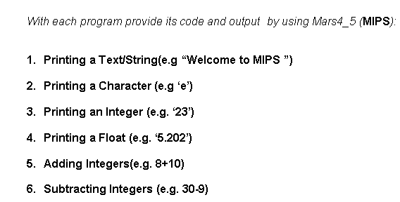Solved With each program provide its code and output by | Chegg.com