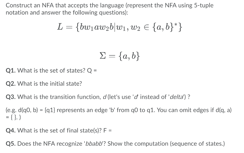 Solved Construct an NFA that accepts the language (represent | Chegg.com