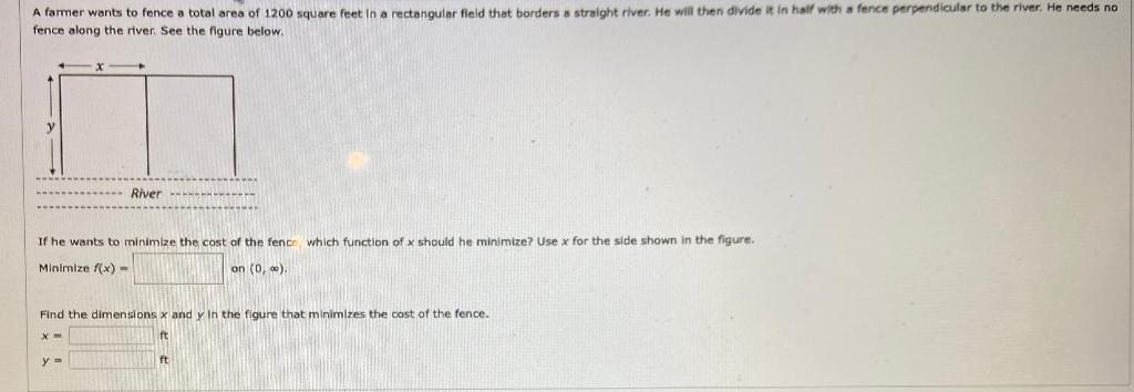 Solved A farmer wants to fence a total area of 1200 square | Chegg.com