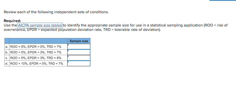 Solved Review each of the following independent sets of | Chegg.com