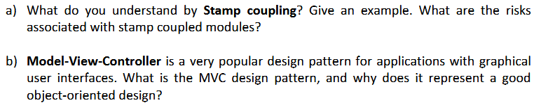 Solved a) What do you understand by Stamp coupling? Give an | Chegg.com