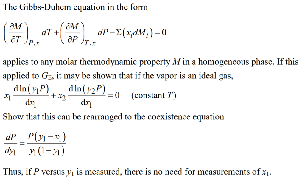 Solved The Gibbs-Duhem equation in the form дм dT+ эт | Chegg.com Solved The Gibbs-Duhem equation in the form дм dT+ эт | Chegg.com