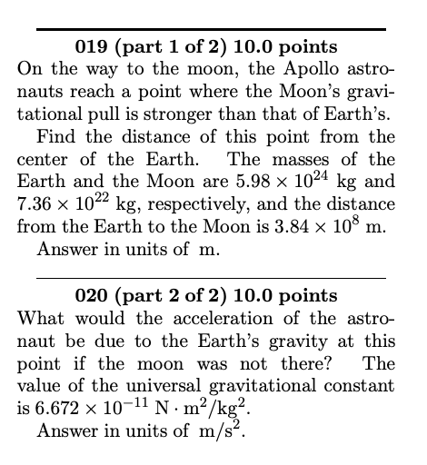 Solved 019 (part 1 of 2 ) 10.0 points On the way to the | Chegg.com