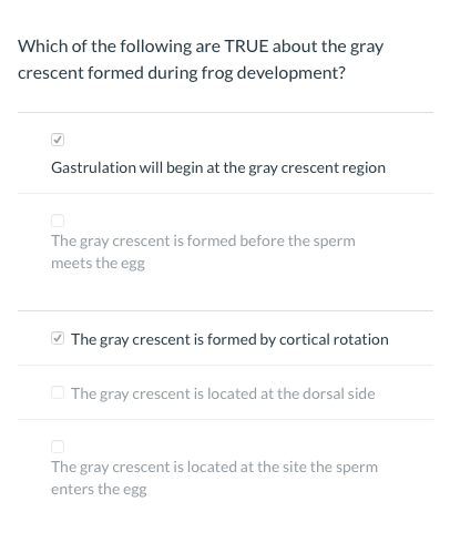 Which of the following are TRUE about the gray | Chegg.com