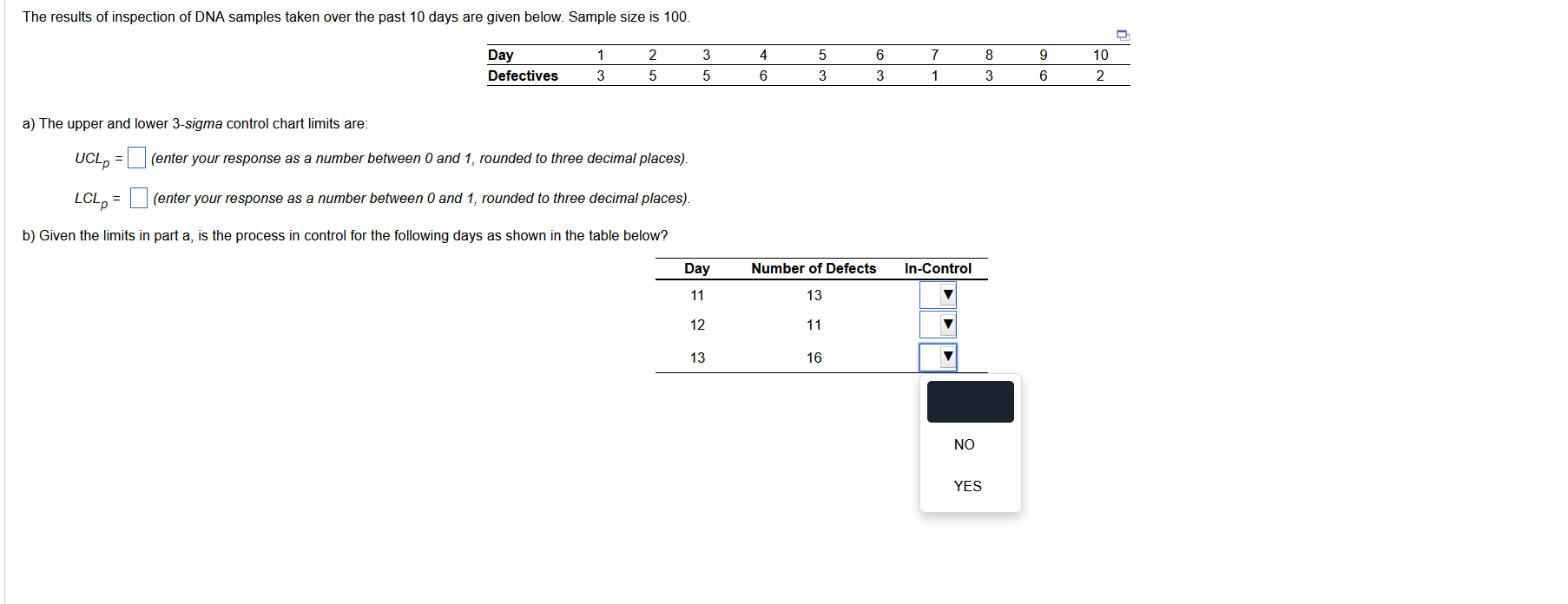 Solved a) The upper and lower 3-sigma control chart limits | Chegg.com
