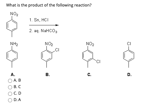 Solved What is the product of the following reaction? NO2 1. | Chegg.com