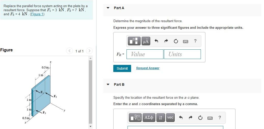 Solved Part A Replace the parallel force system acting on | Chegg.com