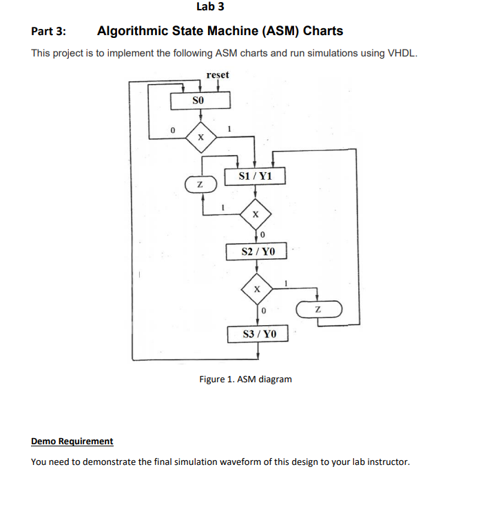 Lab 3 Part 3 Algorithmic State Machine Asm Charts 