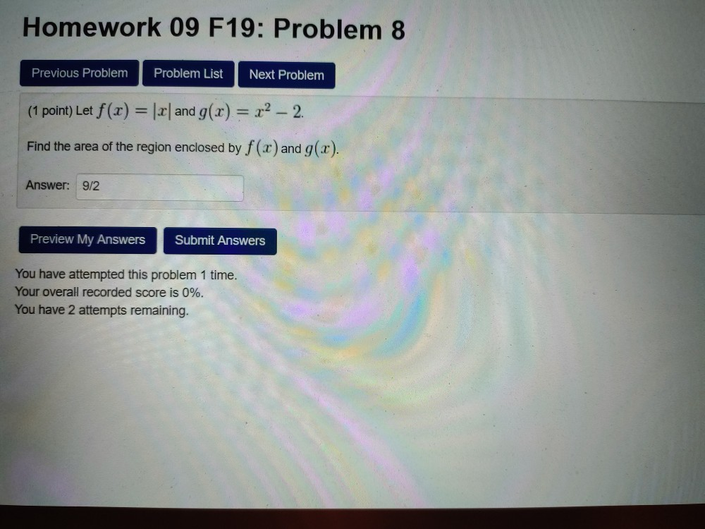 Solved Homework 09 F19: Problem 8 Previous Problem Problem | Chegg.com