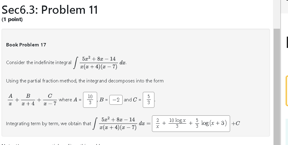 Solved Book Problem 17 Consider the indefinite integral | Chegg.com