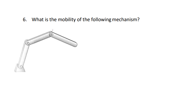 Solved 6. What is the mobility of the following mechanism? | Chegg.com