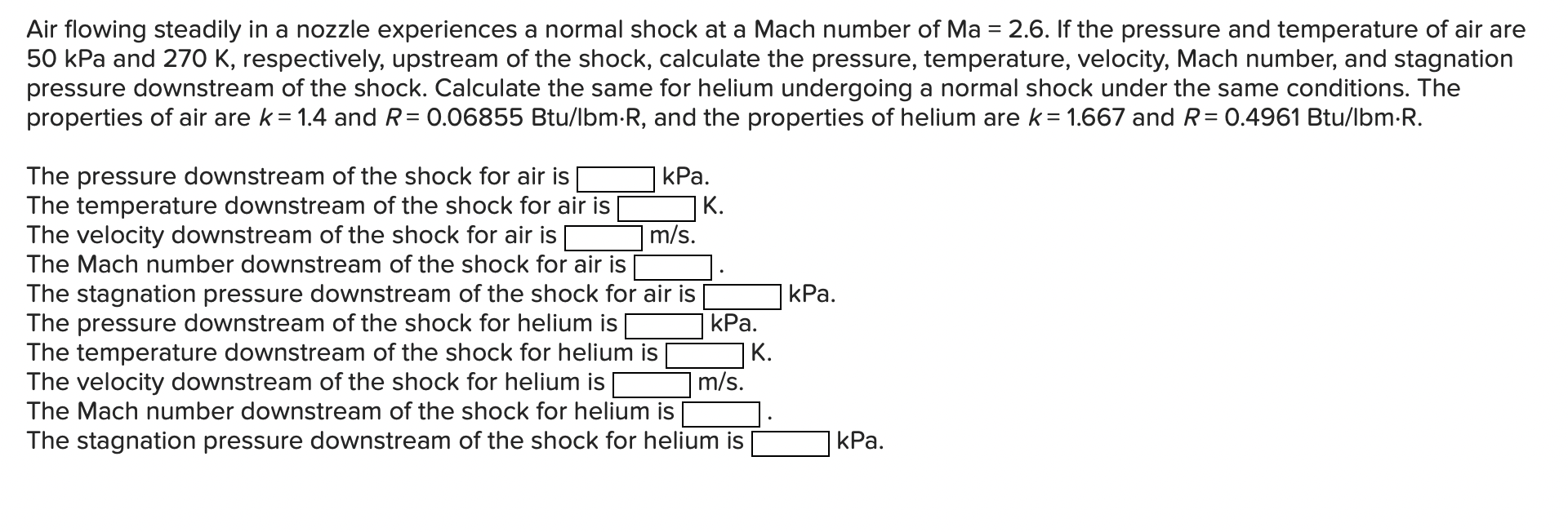 Solved Air flowing steadily in a nozzle experiences a normal | Chegg.com