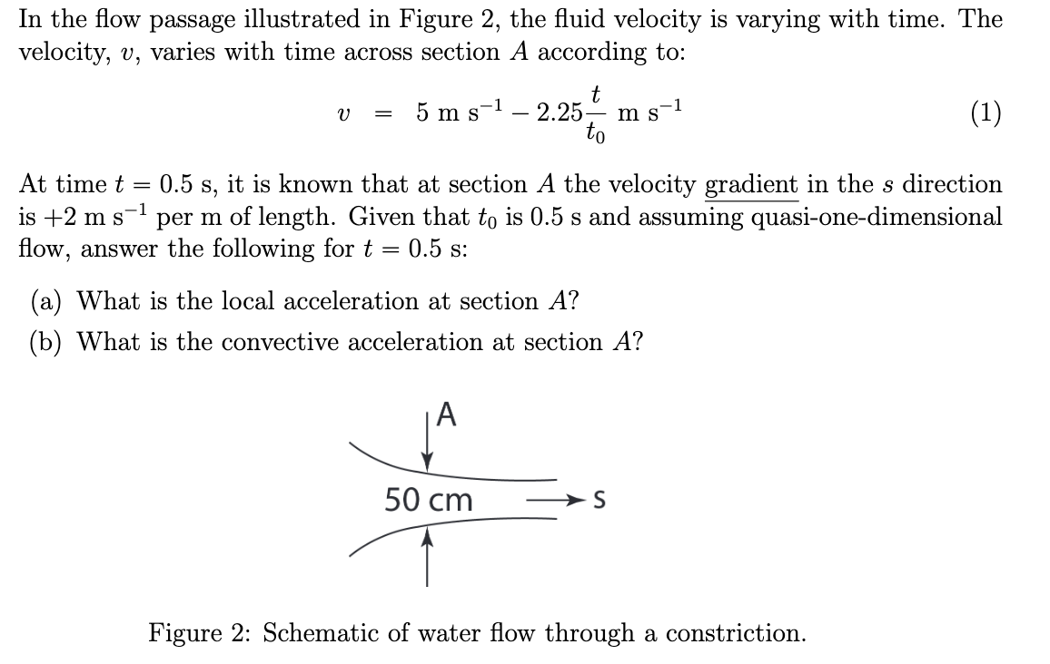 Solved In the flow passage illustrated in Figure 2, the | Chegg.com