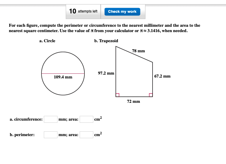 Solved 10 attempts left Check my work For each figure, | Chegg.com