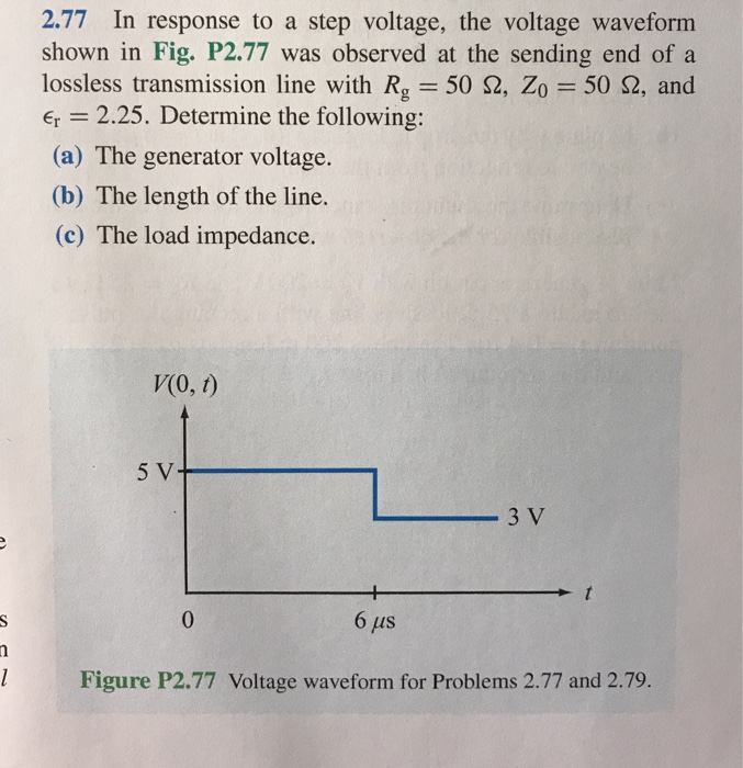 Solved 2.77 In response to a step voltage, the voltage | Chegg.com