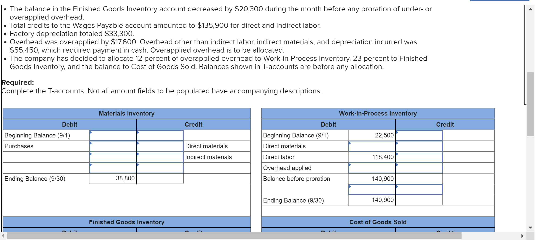 Problem 7-54 (Algo) Assigning Costs: Missing Data ( | Chegg.com