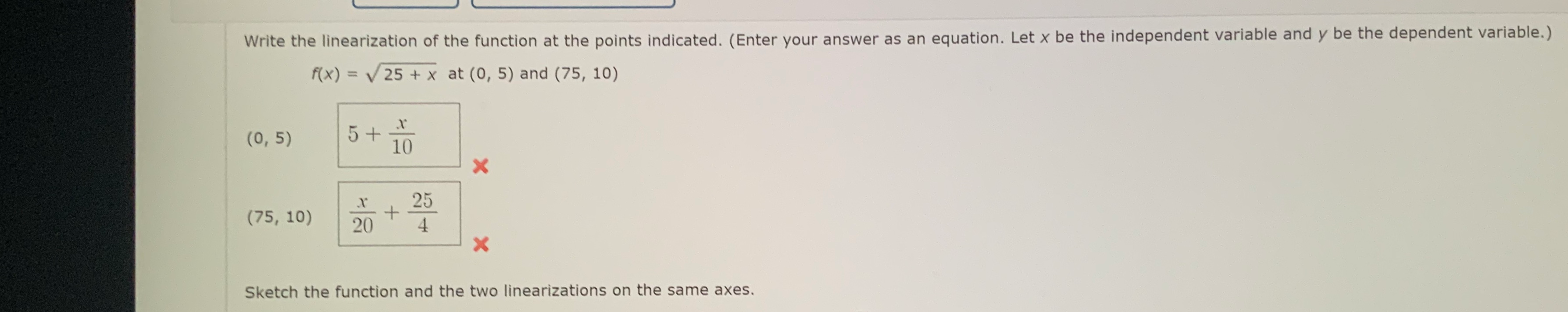 Solved Write The Linearization Of The Function At The Points