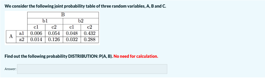 Solved Write the complete joint probability formula for the | Chegg.com
