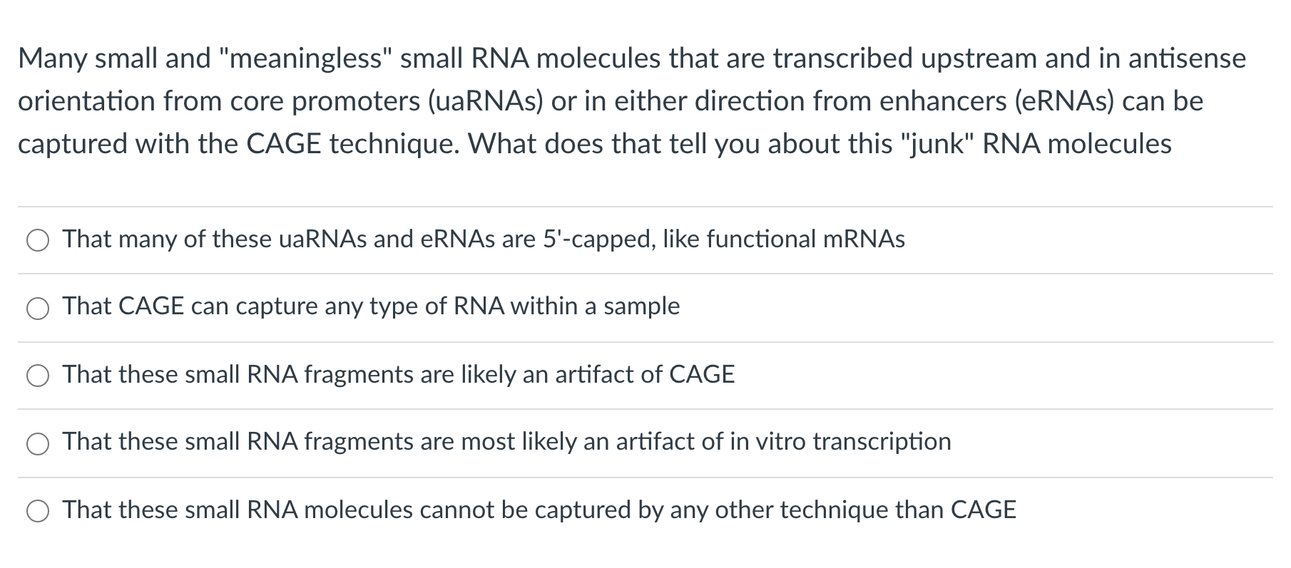 Solved Many small and "meaningless" small RNA molecules that | Chegg.com