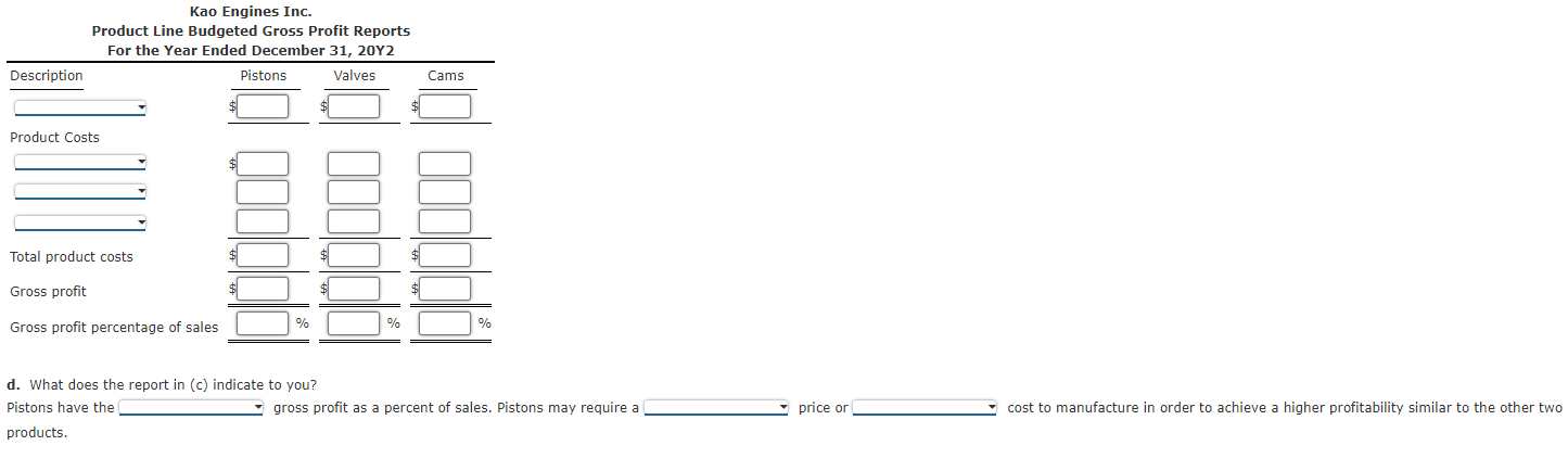 Product costs and product profitability reports, | Chegg.com