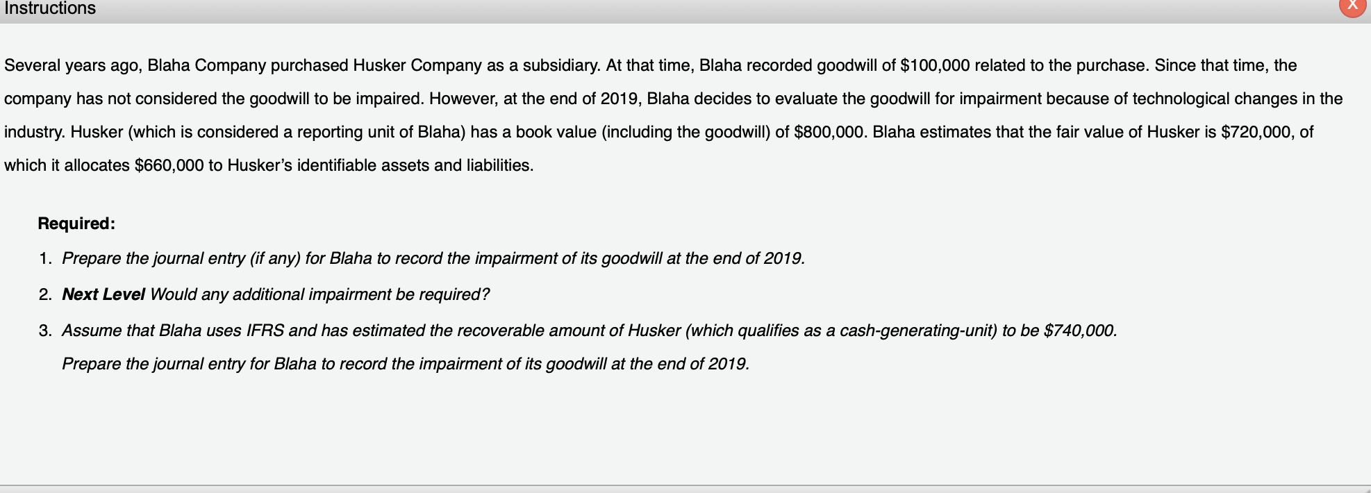 Solved Instructions Several years ago, Blaha Company | Chegg.com