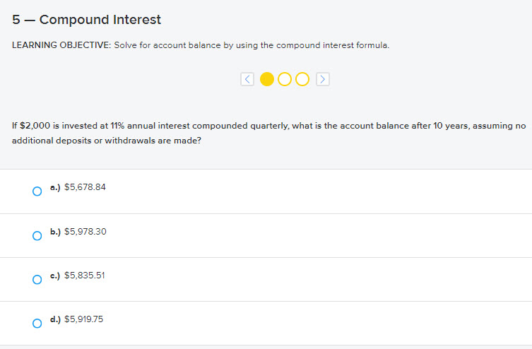 Solved 5 – Compound Interest LEARNING OBJECTIVE: Solve for | Chegg.com