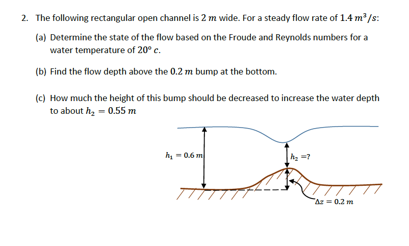 Solved 2. The following rectangular open channel is 2 m | Chegg.com