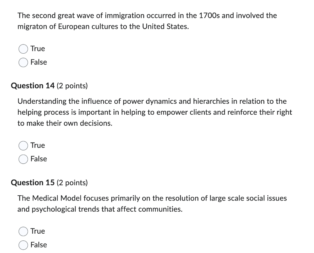 Solved The second great wave of immigration occurred in the | Chegg.com