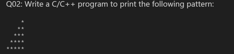 Q02: Write a C ﻿program to print the following | Chegg.com