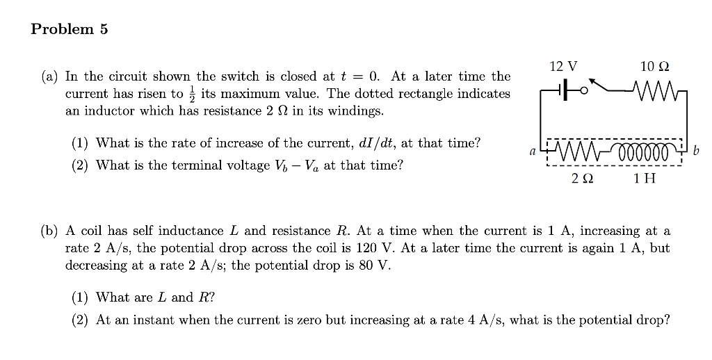 Solved Problem 5 12 V 10 12 (a) In the circuit shown the | Chegg.com