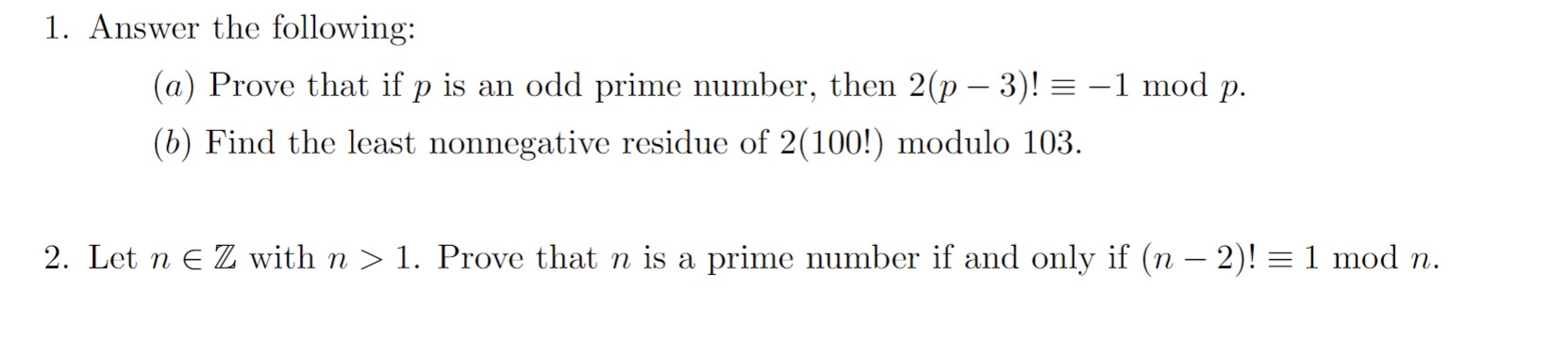 Solved 1. Answer the following: (a) Prove that if p is an | Chegg.com