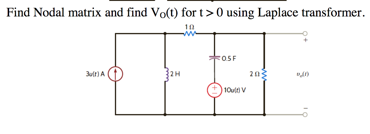 Solved Find Nodal matrix and find VO(t) for t > 0 using | Chegg.com