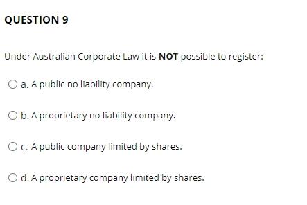 Solved QUESTION 5 A company is a separate legal entity. | Chegg.com