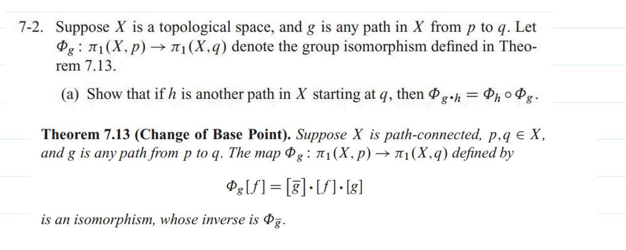 Solved Suppose X is a topological space, and g is any path | Chegg.com