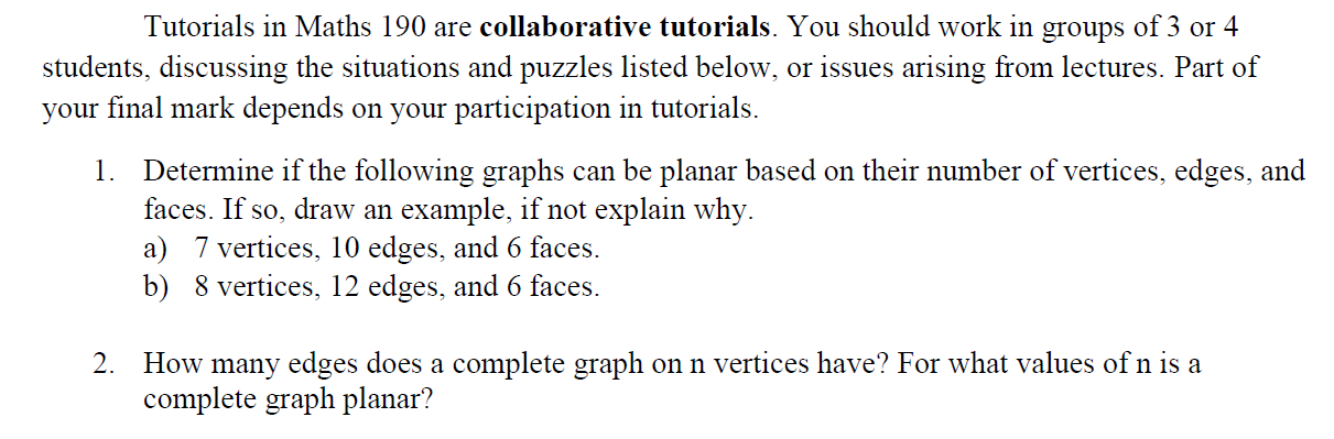 Solved Tutorials in Maths 190 are collaborative tutorials. | Chegg.com
