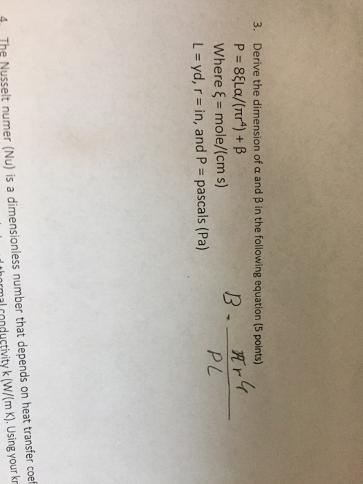 Solved Derive the dimension of alpha and beta in the | Chegg.com