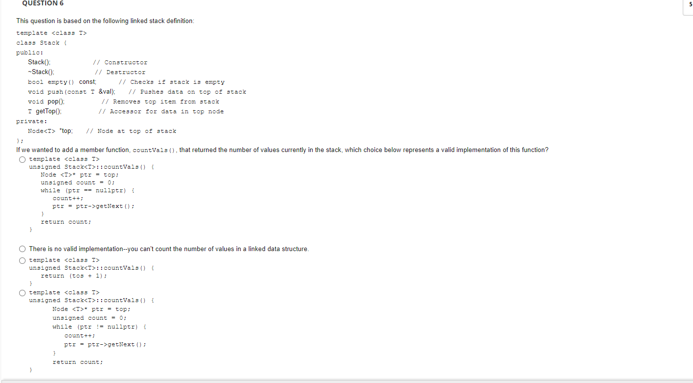 Solved QUESTION 5 What is the purpose of a destructor? O To | Chegg.com
