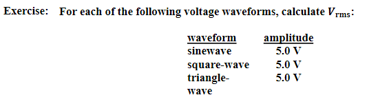 Solved Exercise: For each of the following voltage | Chegg.com
