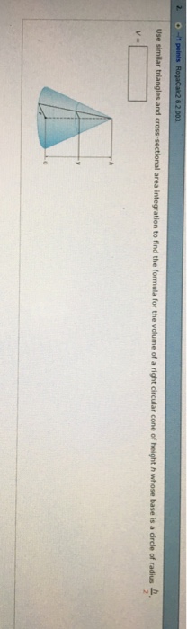 Solved Use similar triangles and cross-sectional area | Chegg.com
