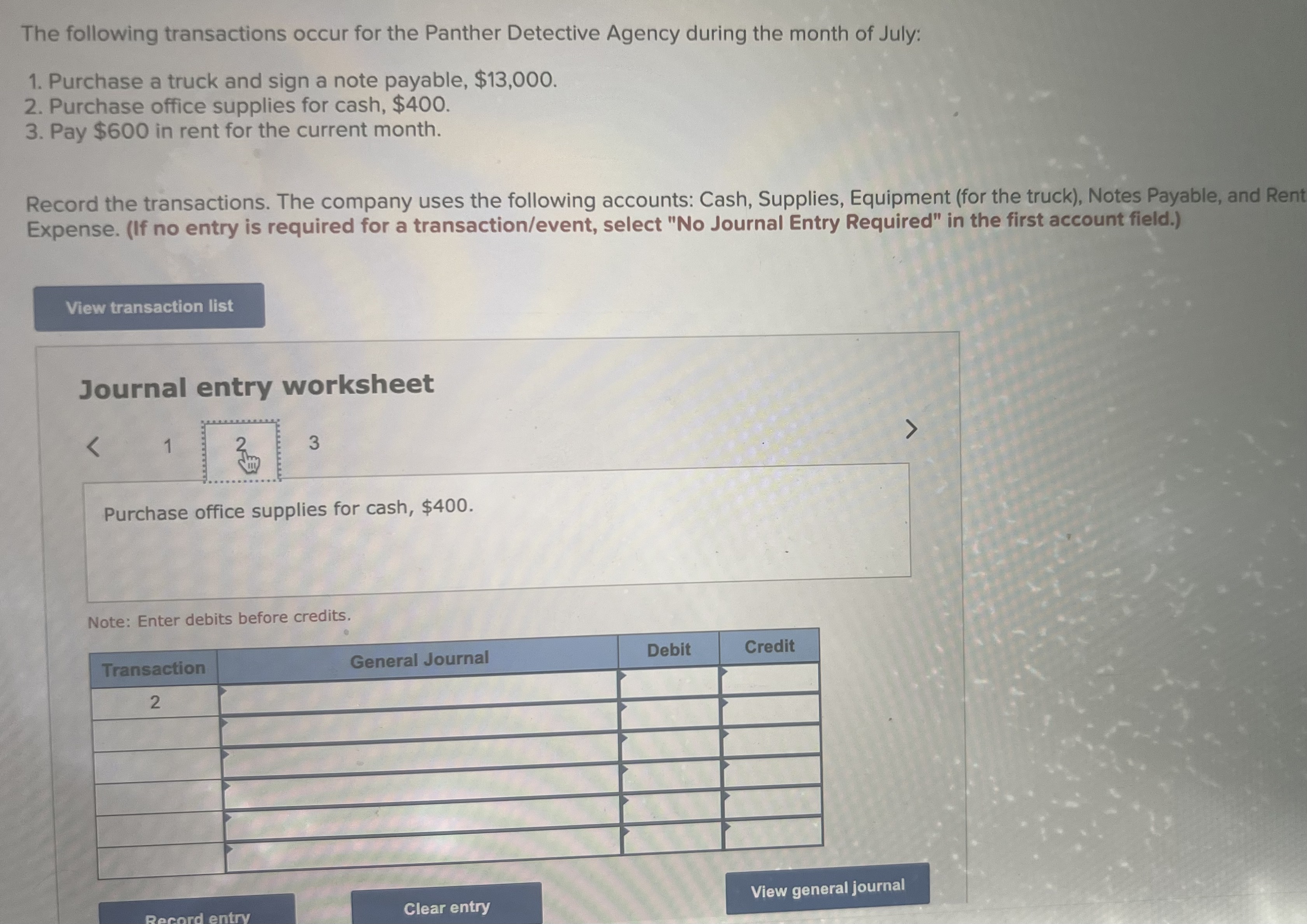 Solved The following transactions occur for the Panther | Chegg.com