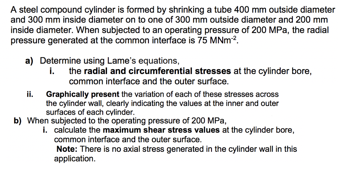 Solved A steel compound cylinder is formed by shrinking a | Chegg.com