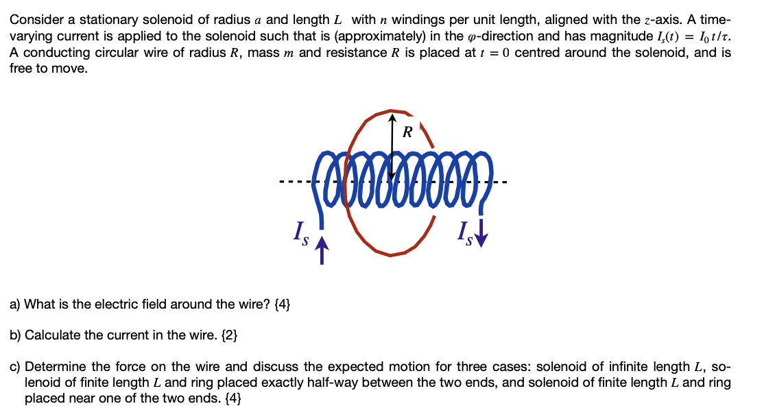 Solved Consider a stationary solenoid of radius a and length | Chegg.com