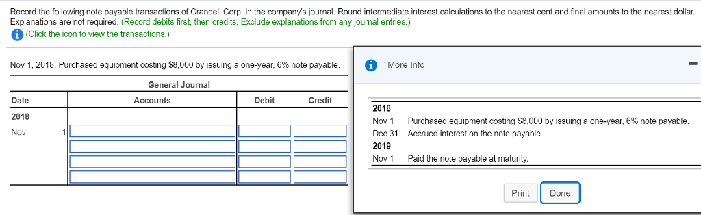 Solved Record the following note payable transactions of | Chegg.com