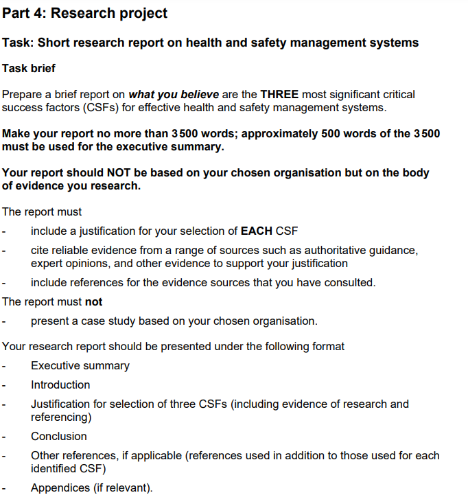 Solved Part 4: Research project Task: Short research report | Chegg.com