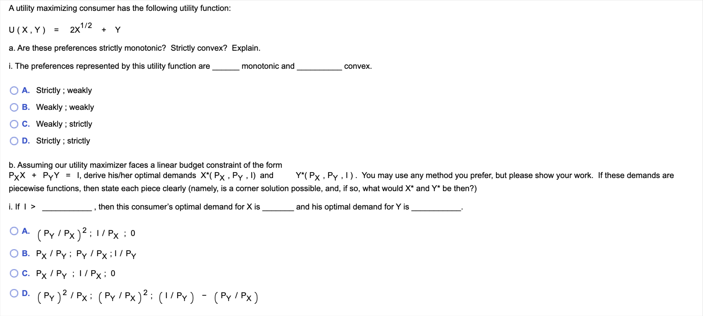 Solved A utility maximizing consumer has the following | Chegg.com