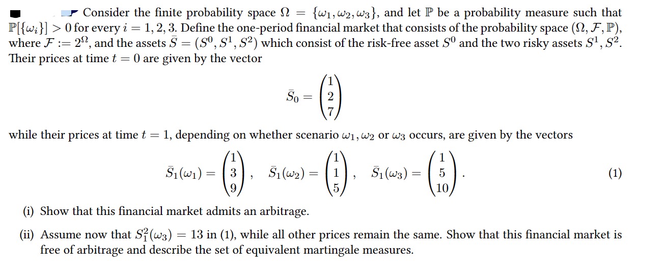 Solved F Consider the finite probability space Ω={ω1,ω2,ω3}, | Chegg.com