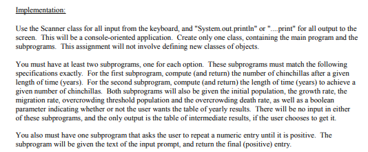 Solved Application: Write a program to predict population | Chegg.com